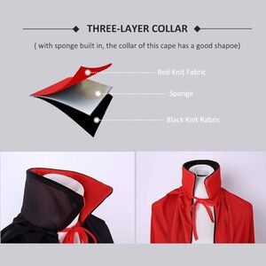 Other | Nwot Adults Black And Red Vampire Halloween Cape Cloak ...